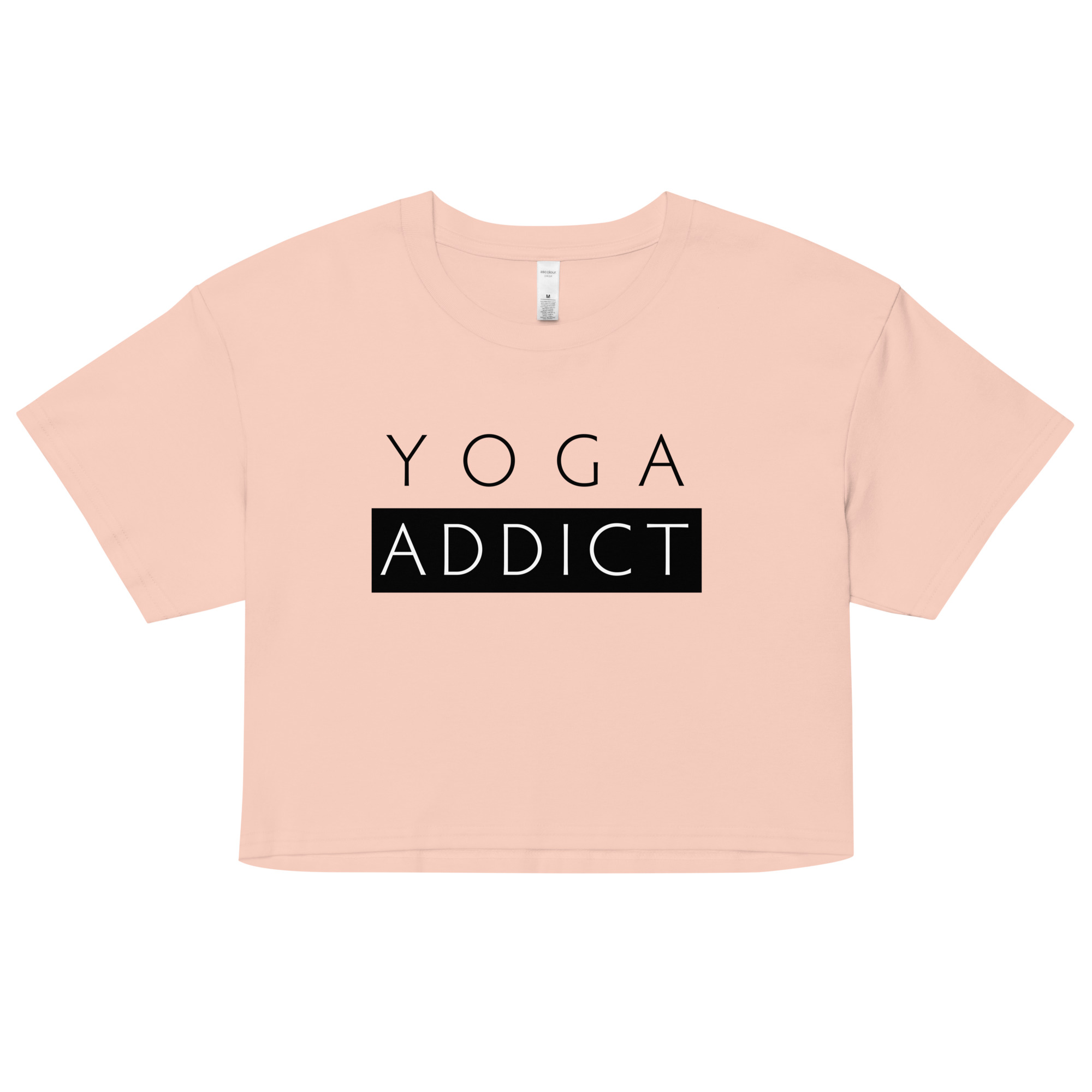 Yoga Addict Women’s Crop Top T-Shirt (Black Font) | The Yogatique